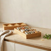 Bamboo Spice Drawer Organiser with 9 Jars – 3 Tier Rack – Storage ...